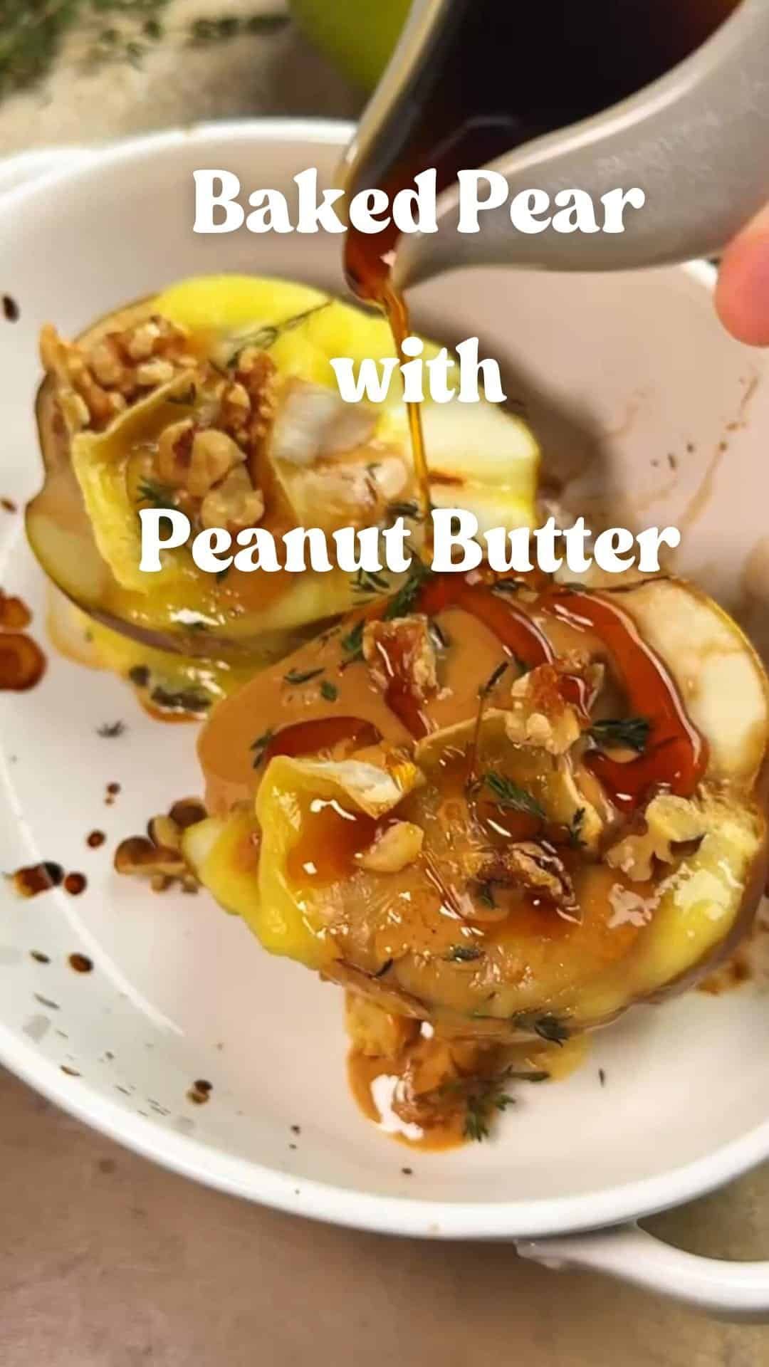 Baked Pear with Peanut Butter & Brie – Cozy Fall Dessert
