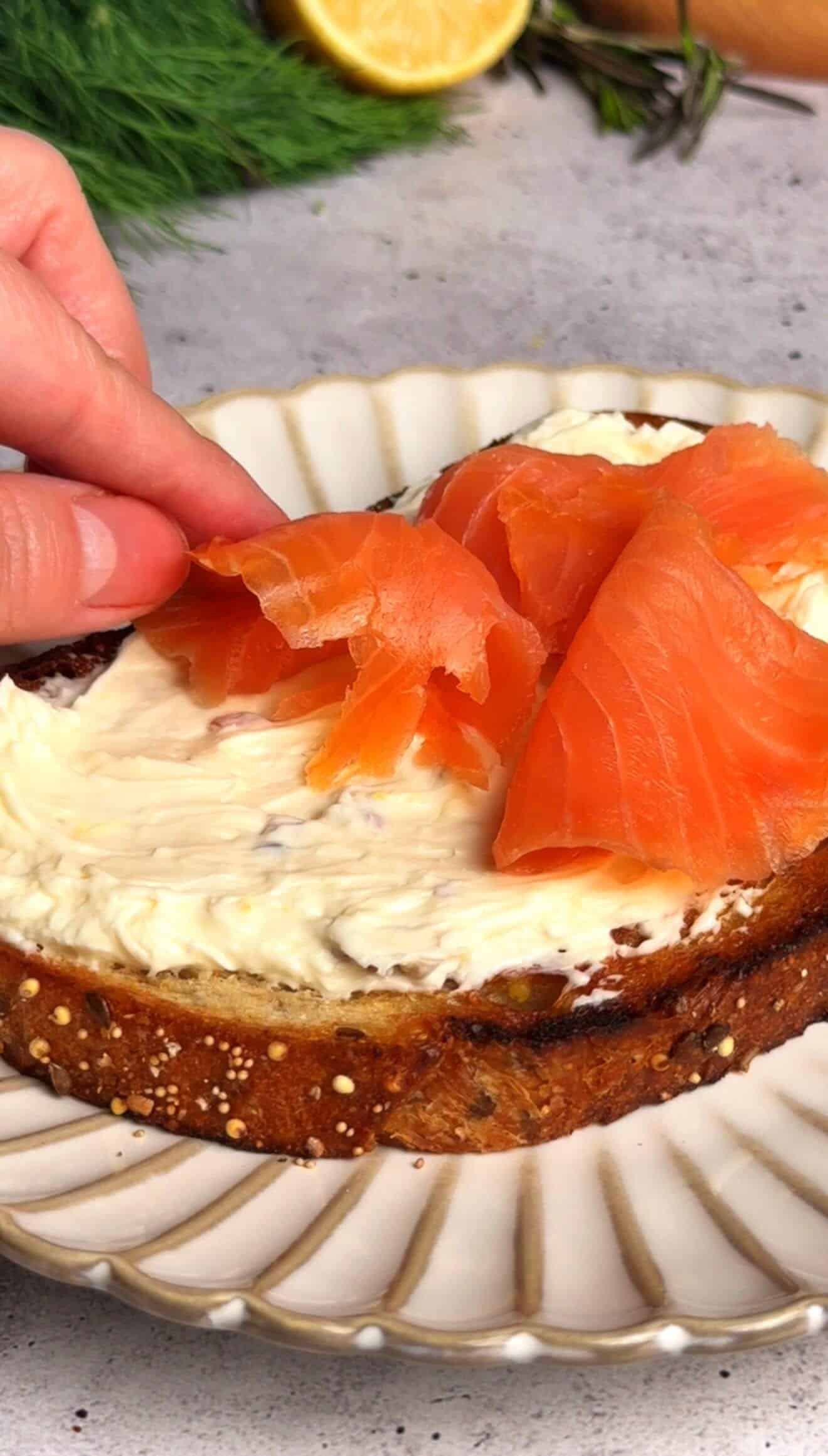 Creamy Garlic Confit Toast with Smoked Salmon